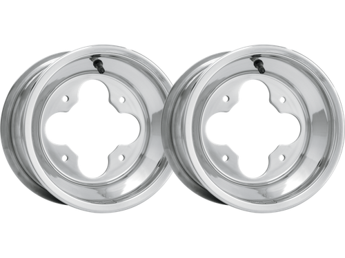 DWT Polished ATV Front Wheel Set Rims 10" 10x5 3B+2N 4/156 YFZ450 ...