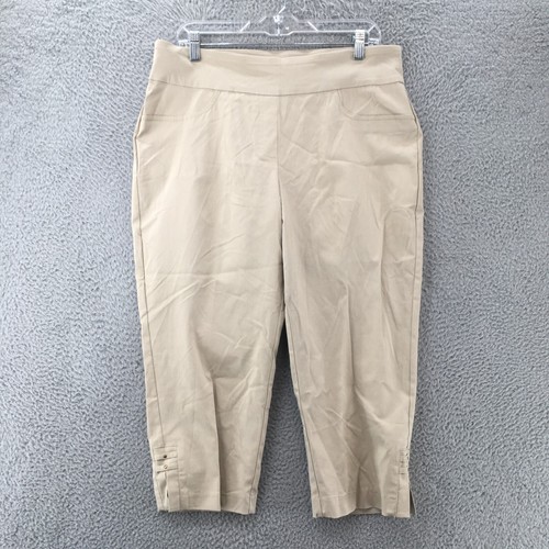 Hearts Of Palm Essentials Capri Pants Womens 14 Beige Pull On Stretch Casual NEW | eBay