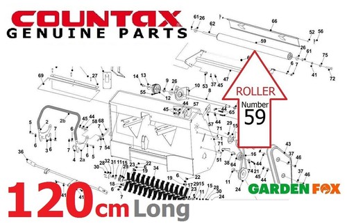 Genuine Countax K1850 JCB 2050 Sweeper Rear Roller Complete 327010600 ...