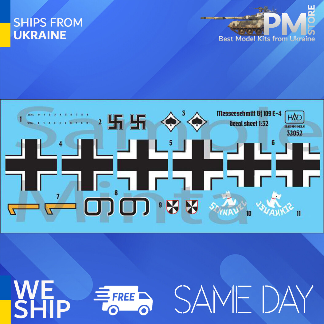HAD models 32052 1/32 Decal for Messerschmitt Bf 109 E-4 Accessories ...