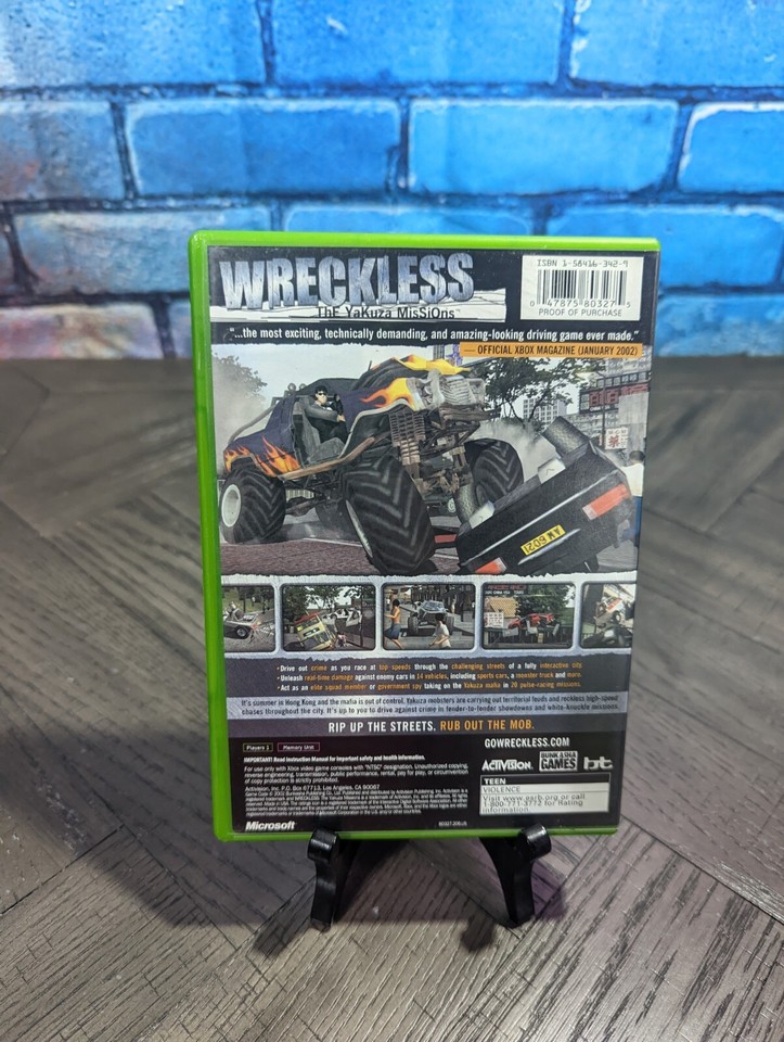 Wreckless: The Yakuza Missions (Microsoft Xbox, 2002) Game, Case ...