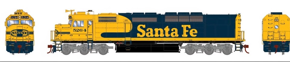 HO Scale Athearn Genesis Santa Fe ATSF SDP40F #5264 with Tsunami 2 DCC ...