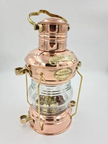 Unique Maritime Ship Lantern Boat Lamp Brass & Copper Anchor Oil Lamp ...