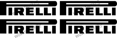 Pirelli stickers x 4 Decals 100 x 25 mm car motorcycle tank panel metal ...