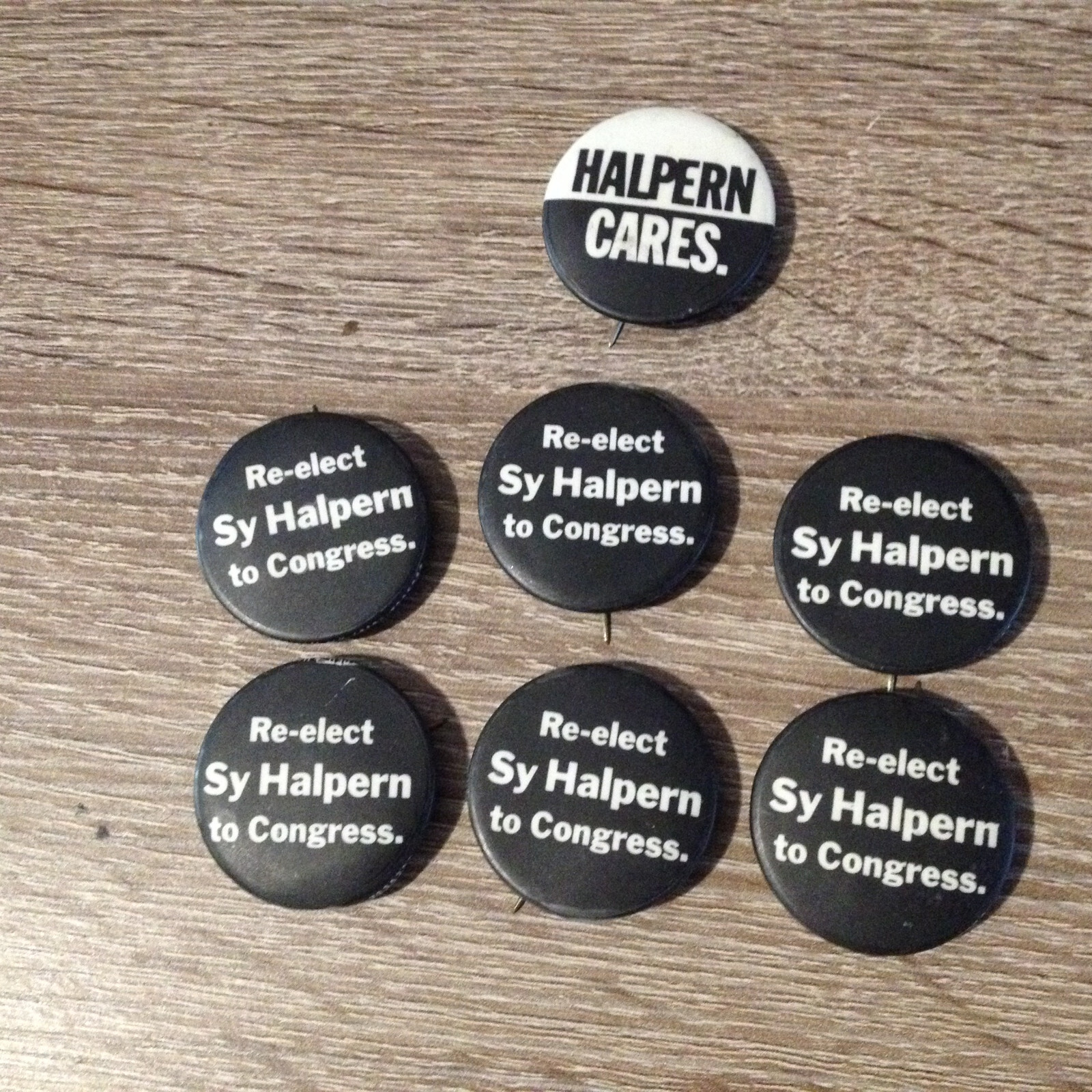 (7) SEYMOUR HALPERN NEW YORK CITY CONGRESS REPUBLICAN POLITICAL PINBACK ...