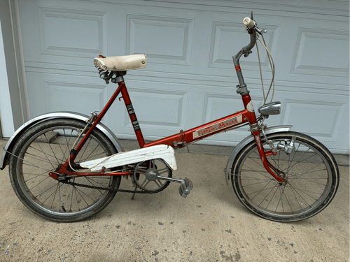 JC Penney Auto Mini Junior Orange Vintage Folding Bicycle | eBay
