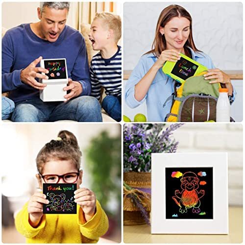 Rainbow Scratch Mini Art Notes - 125 Magic Scratch Paper Note Cards for ...