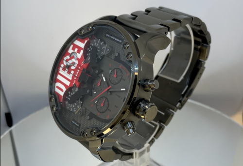 💥⌚💥 NEW Diesel MR. DADDY 2.0 Grey Black Red Stainless Steel Watch ...