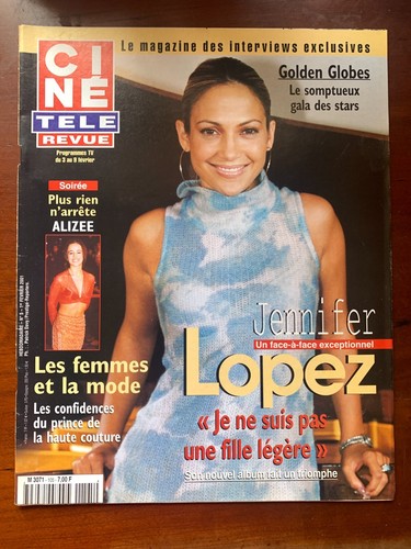 Ciné Télé Revue 1/02/2001; Jennifer Lopez/ Alizée/ Golden Globes/ Macha ...