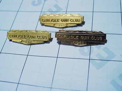 lot 3x Pennsylvania souvenir tieclip pin pinback CARLISLE GUN CLUB PA ...