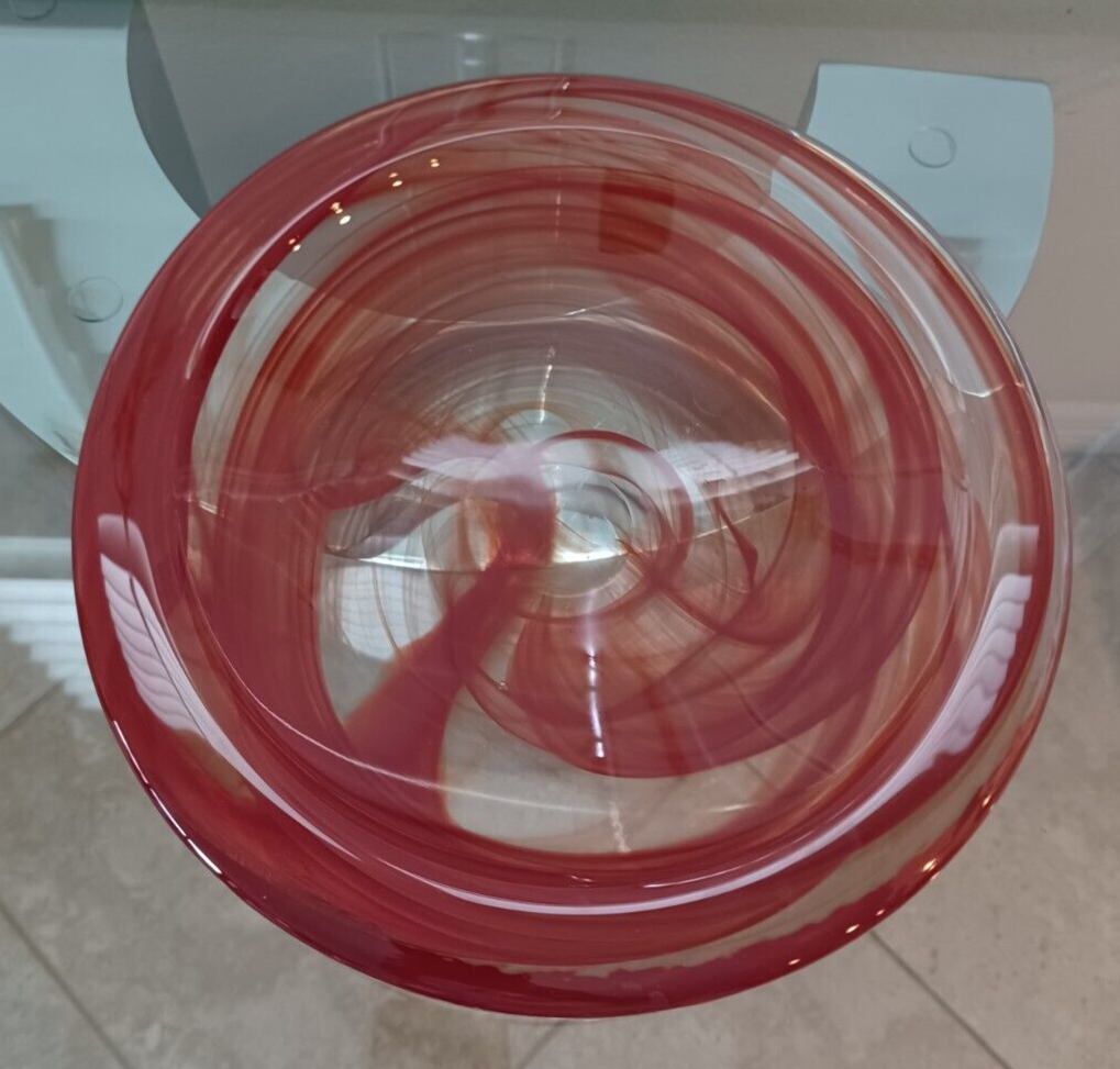 Kosta Boda Ruby Red Heavy Glass Bowl 12" | eBay