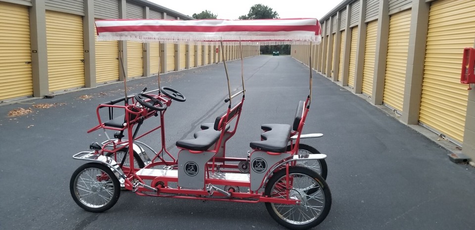 Surrey bike double bench, Red, Beach Surrey Bikes, quadracycle | eBay