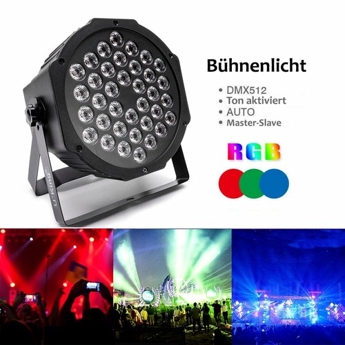 2pcs 36 LED Stage Lights RGB Par Can Flat DMX512 DJ Disco Bar Uplighter ...