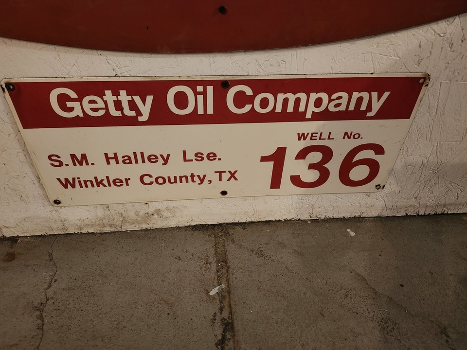 Getty Oil Company Lease Sign Winkler County Texas | eBay