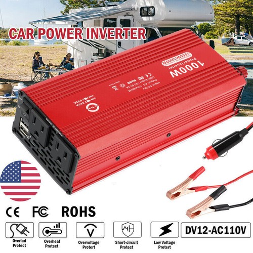 Car Power Inverter DC 12V to AC 110V 120V Converter Power Adapter ...