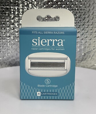 Sierra Razor Cartridges for Women 5 Blade 4 Cartridges Lubricating ...