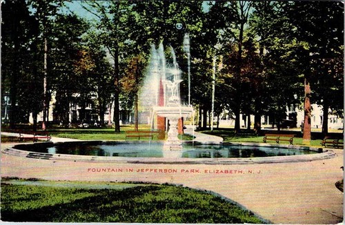 Postcard FOUNTAIN SCENE Elizabeth New Jersey NJ j/08 AN3337 | eBay