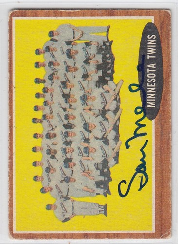 1962 Topps SIGNED AUTOGRAPHED Sam Mele Twins Team # 584 | eBay