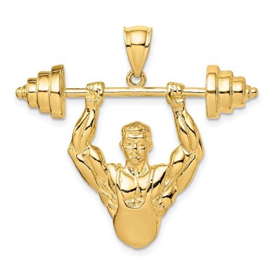 14K Gold Bodybuilder Pendant 1.5 x 1.5 in | eBay