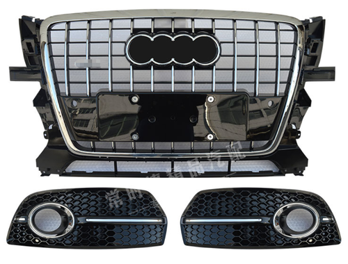 For 2009- 2012 Audi Q5 RSQ5 SQ5 Silver Front Bumper Mesh Grill +Fog ...