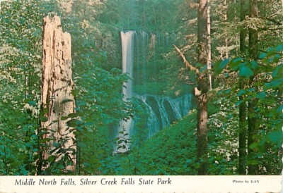 Postcard Middle North Falls, Silver Creek Falls State Park Oregon, OR ...