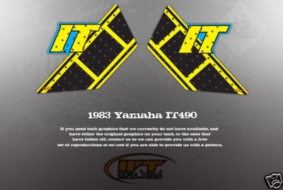 VINTAGE LIKE NOS 1983 YAMAHA IT490 TANK GRAPHICS | eBay