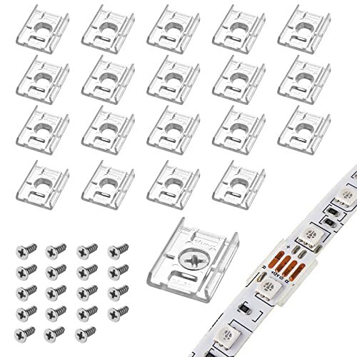100pcs Clear LED Strip Light Mounting Clips 10mm Width Holders and ...