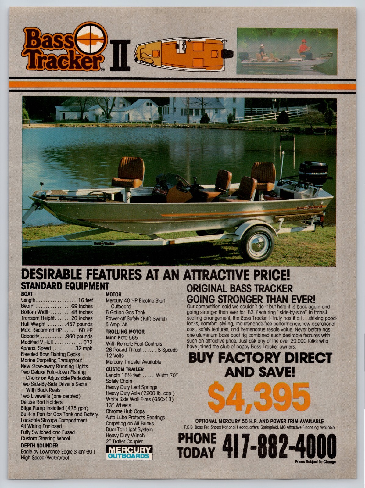 1983 Vintage Bass Tracker 2 Bass Boat Print Ad | eBay