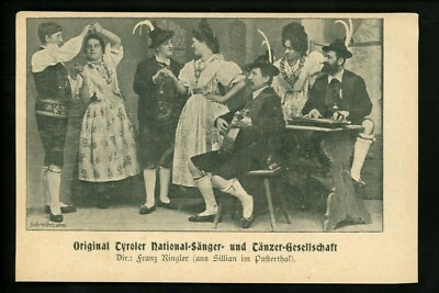 Music / Dance postcard German traditional dance Germany Austria Vintage ...
