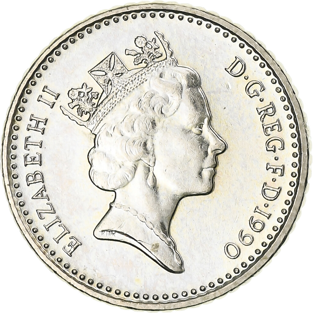 [#369684] Coin, Great Britain, Elizabeth II, 5 Pence, 1990, AU, Copper ...