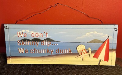 Wooden Wall Hang “Chunky Dunk” Sign Swimming Beach 13” | eBay