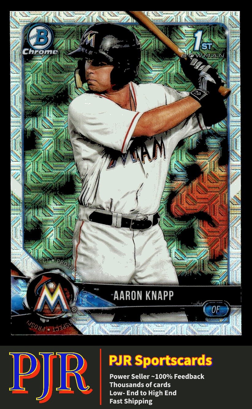 2018 Bowman Mega Box #BCP5 Aaron Knapp Miami Marlins Chrome Prospects ...