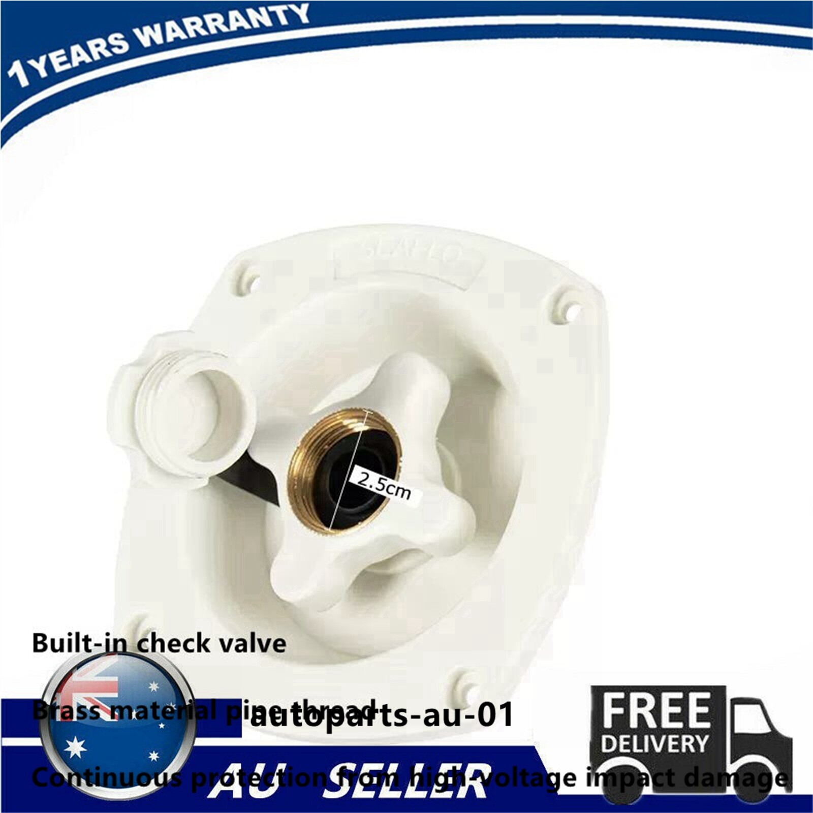 New Caravan RV White Mains Water Inlet With Pressure Regulator Filler ...