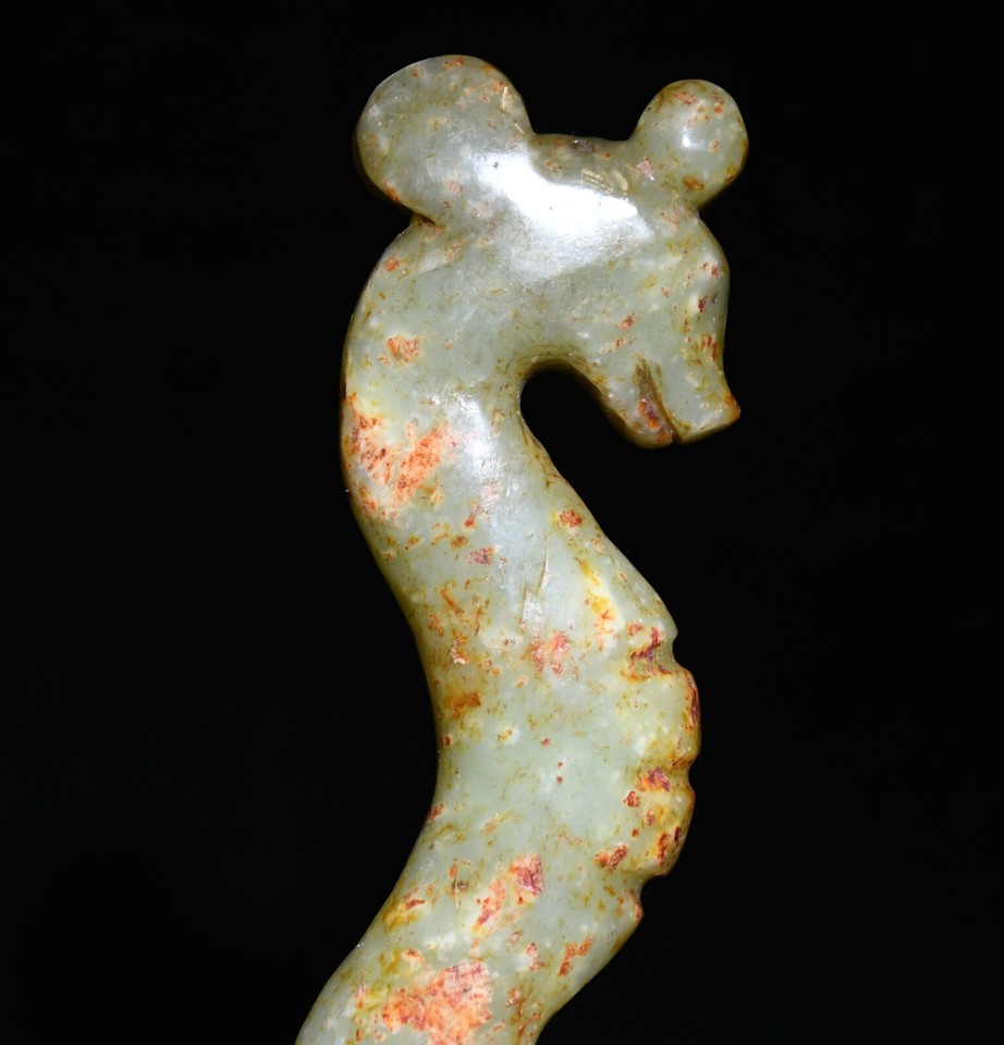 Chinese Dynasty Natural Hetian Jade Sun God Helios Sun-God Weapon Knife ...