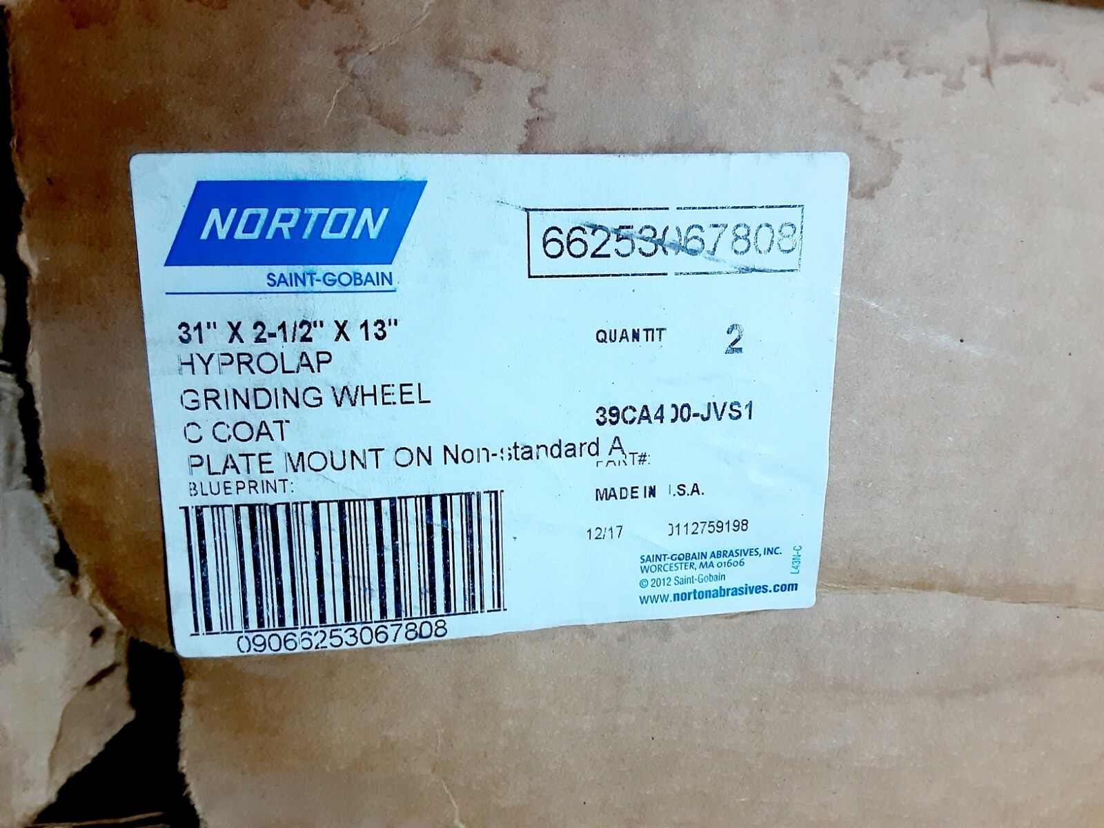 NEW Norton Hyprolap Plate Mounted Grinding Wheel Lapping Machine ...