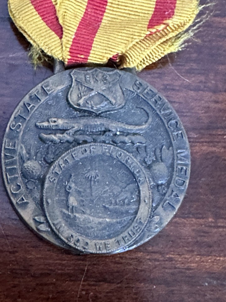 Scarce WWII Florida National Guard State Active Service Medal Maker ...