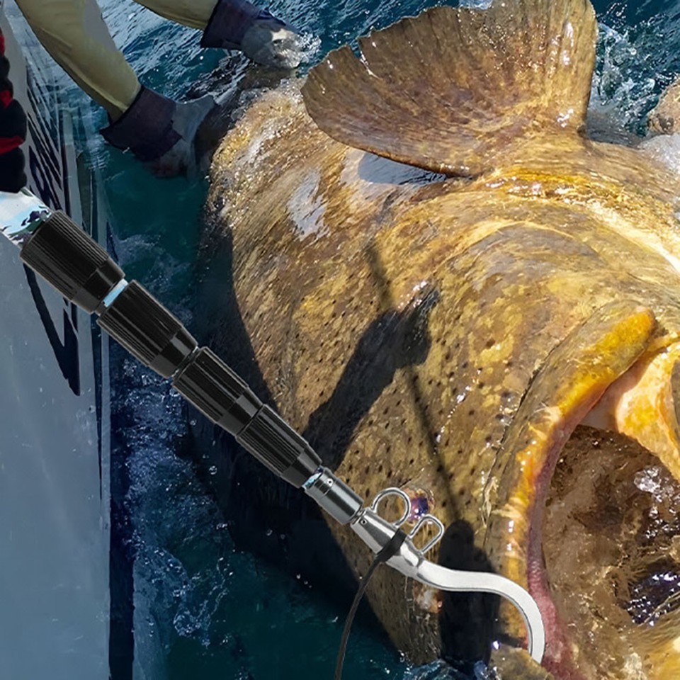 Stainless Steel Fish Hook Gaff With Rope For Boat Fishing And Dock Use ...