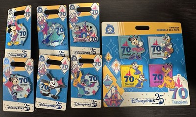 2025 DISNEY DISNEYLAND 70TH ANNIVERSARY 4 PIN BOOSTER SET & 6 PINS NEW ...