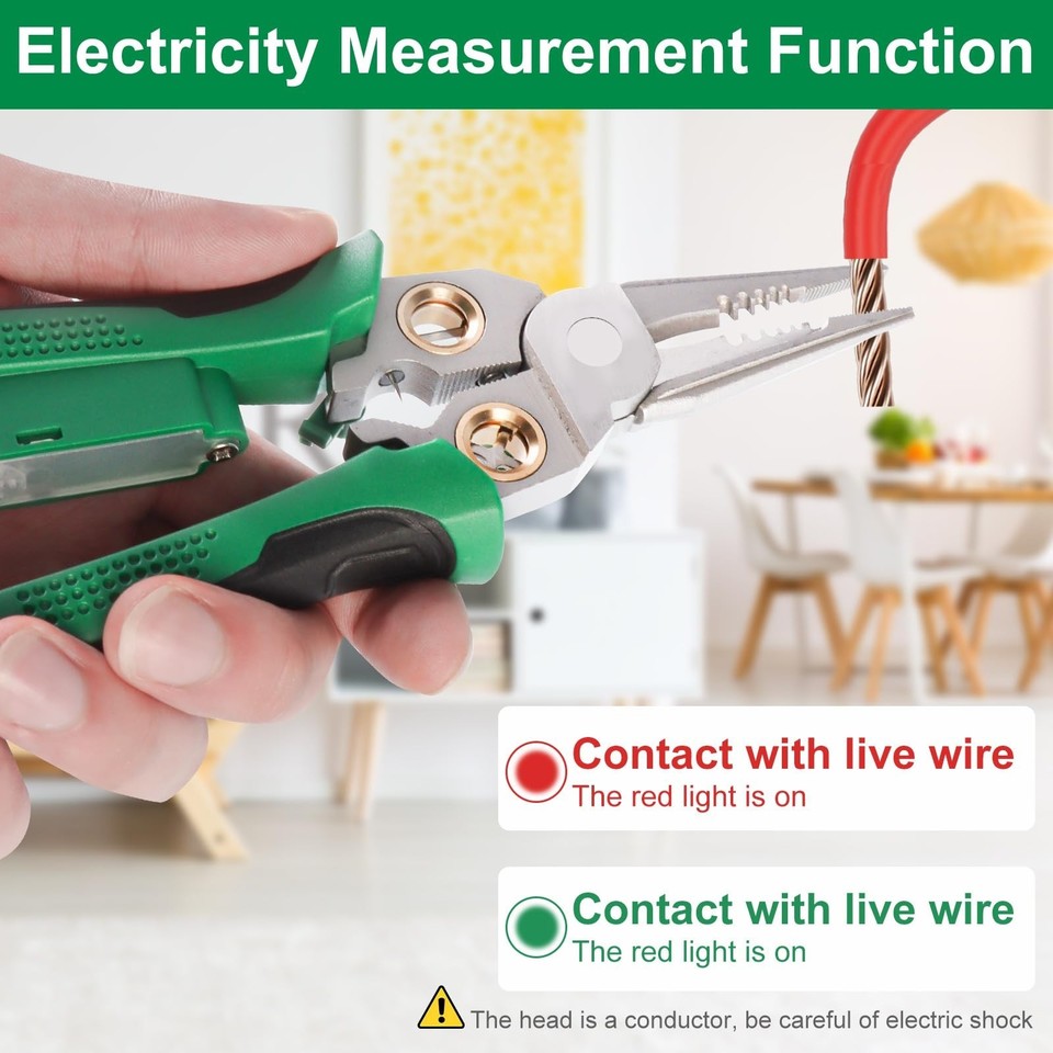 8-In-1 Wire Stripper Twister Set - Includes Cable Scissors Voltage ...