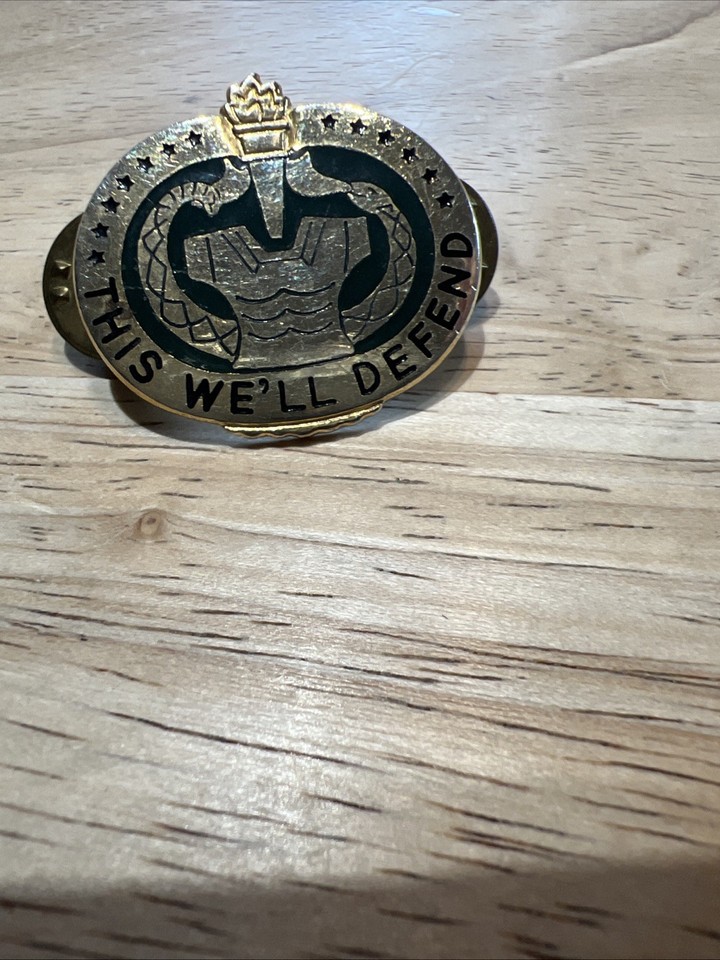 Vtg "This We'll Defend" Military Enamel 1" Tack Pin N.S. Meyer NY Mark ...