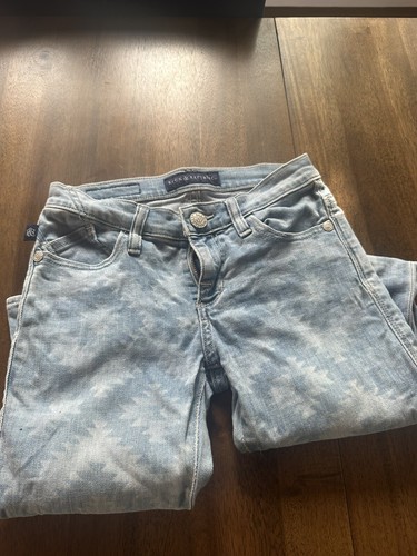 Rock & Republic Women Berlin Blue Skinny Jeans Size 0 Aztec Geometric ...