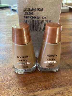 Sealed Pack Of 2 CoverGirl Clean Liquid Foundation - 170 Deep Golden | eBay