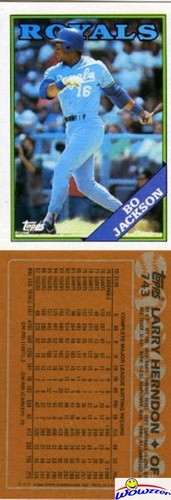 1988 Topps #743 Bo Jackson Wrong Back ERROR Card! Vintage over 30 Years ...