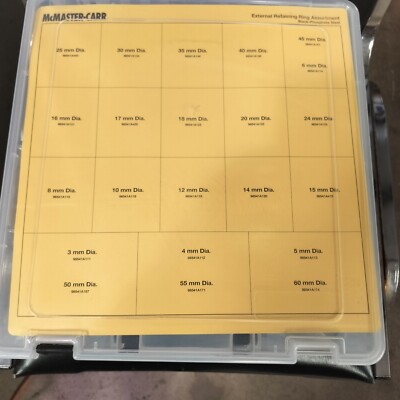 McMaster-Carr External Retaining Ring Assortment (Black Phosphate Steel ...