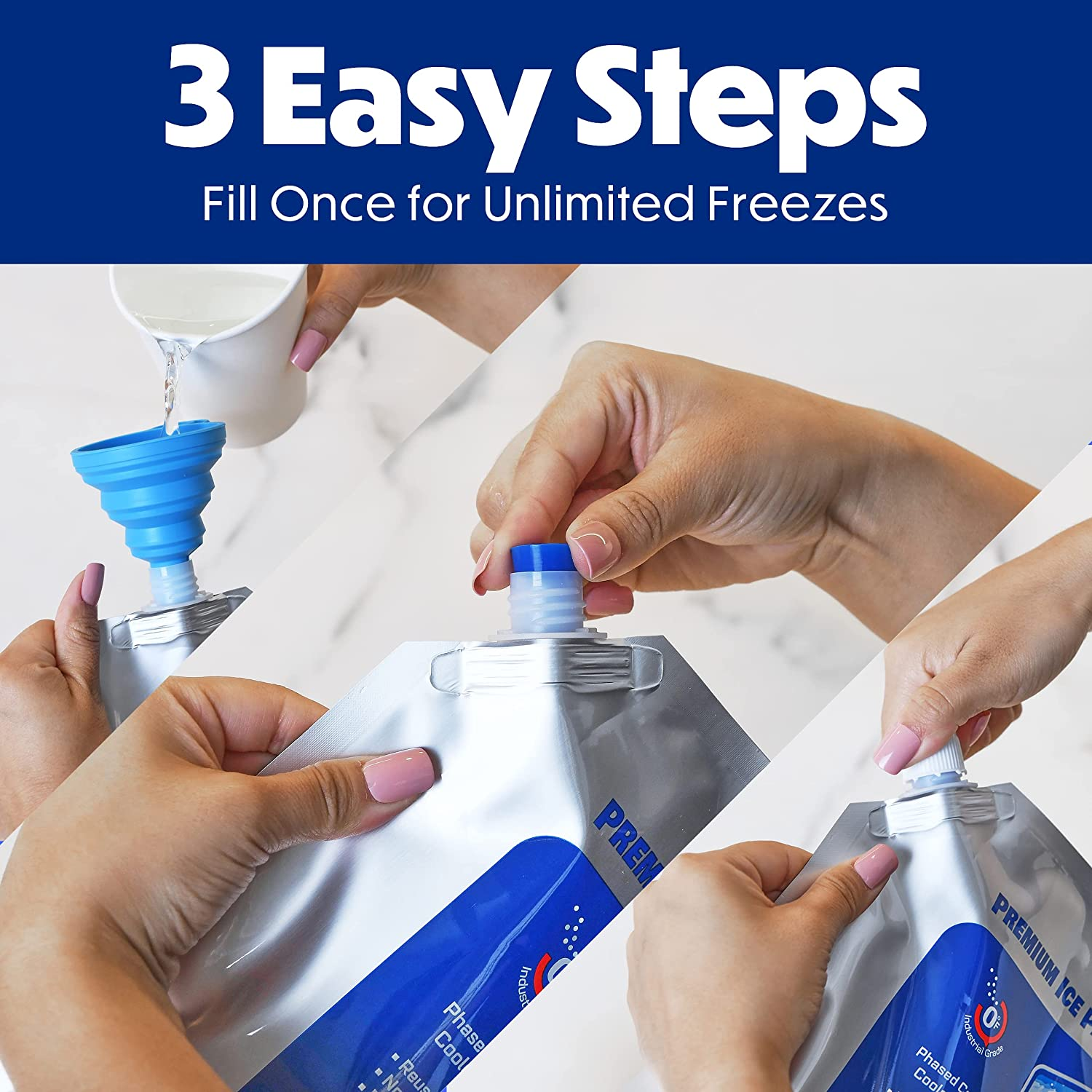 Cooler Shock Reusable Ice Packs for Cooler - Long Lasting Cold Freezer ...