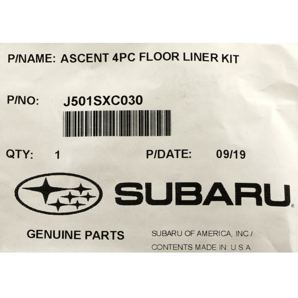 OEM 2019-2024 Subaru Ascent All Weather Floor Liner Mats Black NEW ...