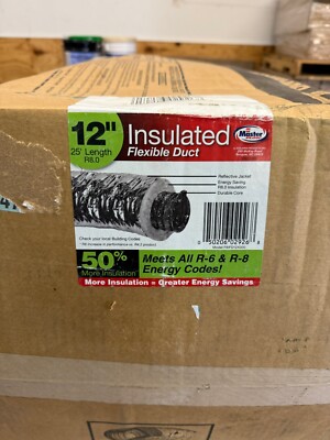 12" Silver Flex QuietFlex Insulated Flexible Duct R6 25' | eBay