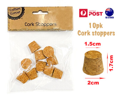 10pk Tapered Cork Stoppers Wine Beer Bottle Small Lid Cap Art Craft ...