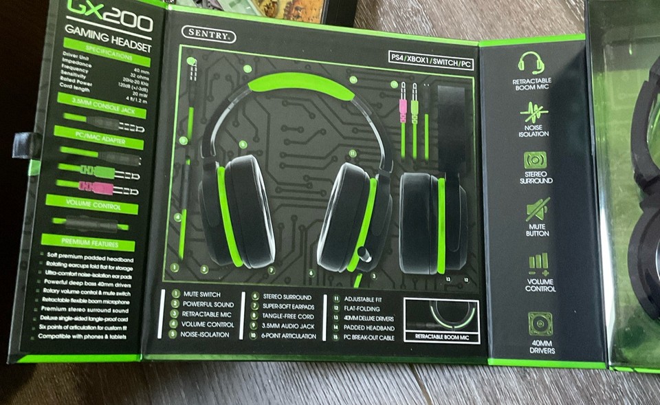 Headphones GX:200 Gaming Headset By Sentry Industries | eBay