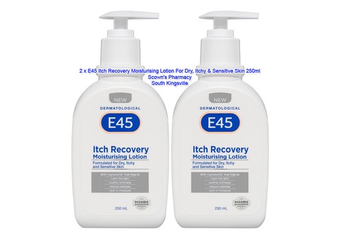 2 x E45 Itch Recovery Moisturising Lotion Dry, Itchy & Sensitive Skin ...